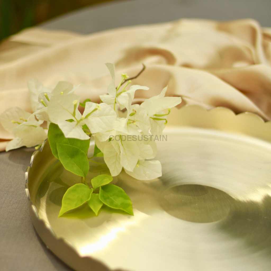 Luxe Floral Edge Kansa Thali | Kansa Platter – Codesustain Ventuures ...